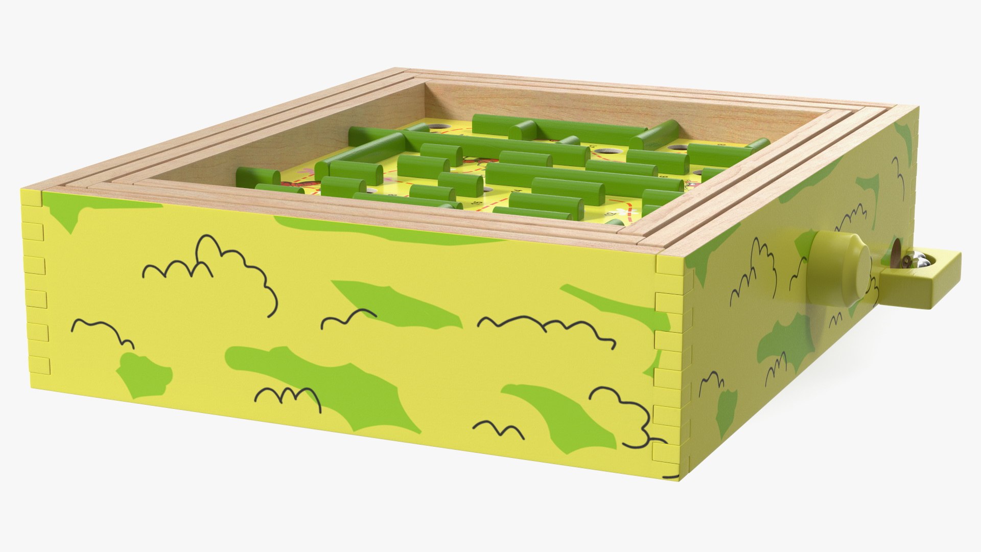 3D Wooden Maze Game With Steel Marbles Painted - TurboSquid 1782438