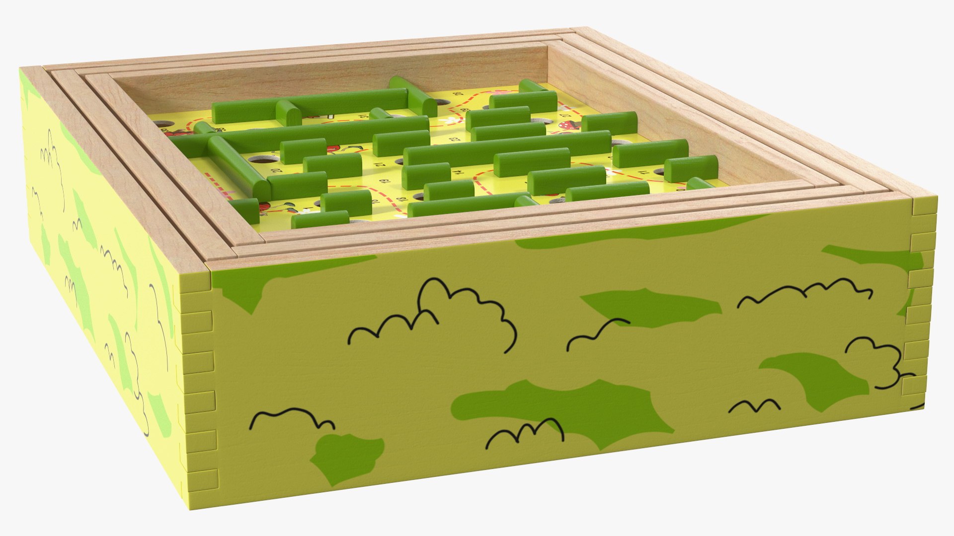 3D Wooden Maze Game With Steel Marbles Painted - TurboSquid 1782438
