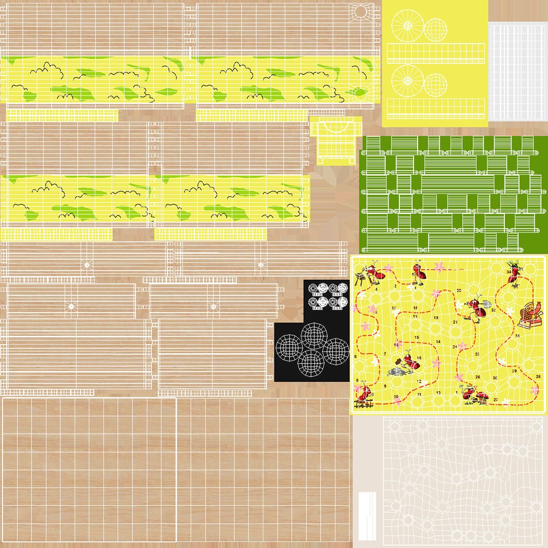 3D Wooden Maze Game With Steel Marbles Painted - TurboSquid 1782438