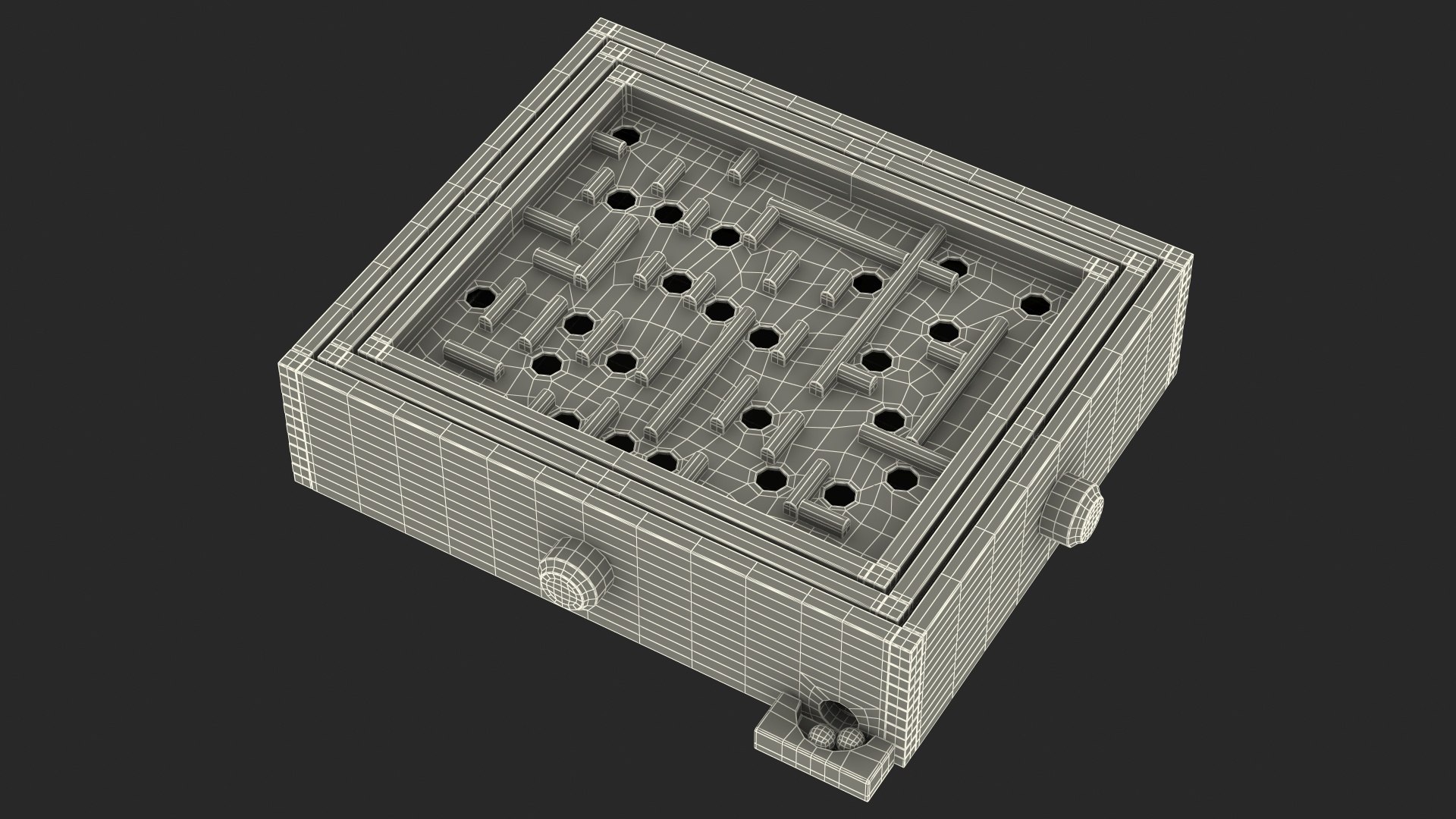 3D Wooden Maze Game With Steel Marbles Painted - TurboSquid 1782438
