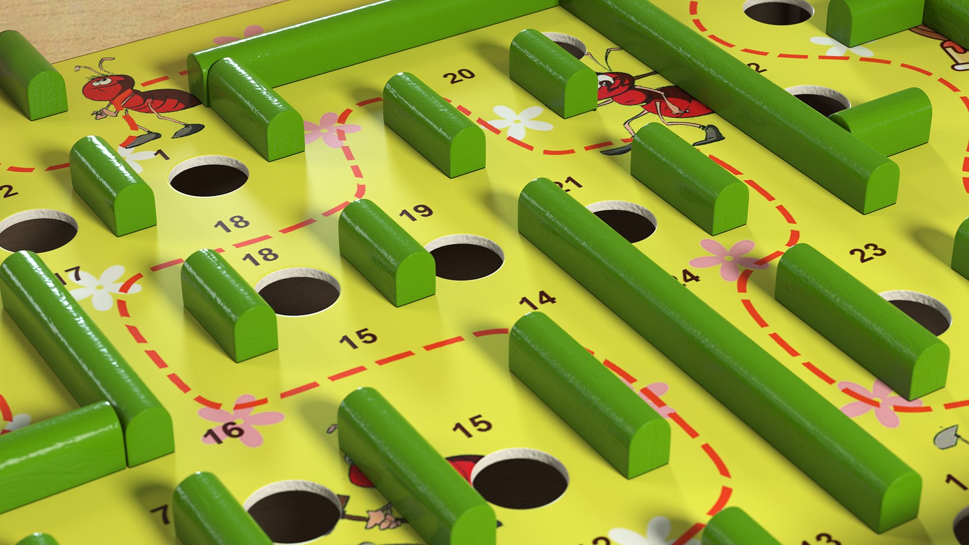 3D Wooden Maze Game With Steel Marbles Painted - TurboSquid 1782438