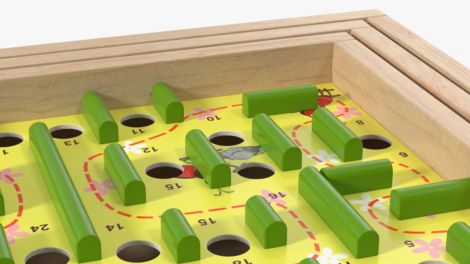3D Wooden Maze Game With Steel Marbles Painted - TurboSquid 1782438