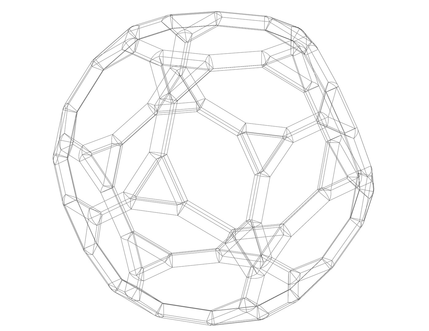 Wireframe Shape Truncated Dodecahedron 3D Model - TurboSquid 2176010