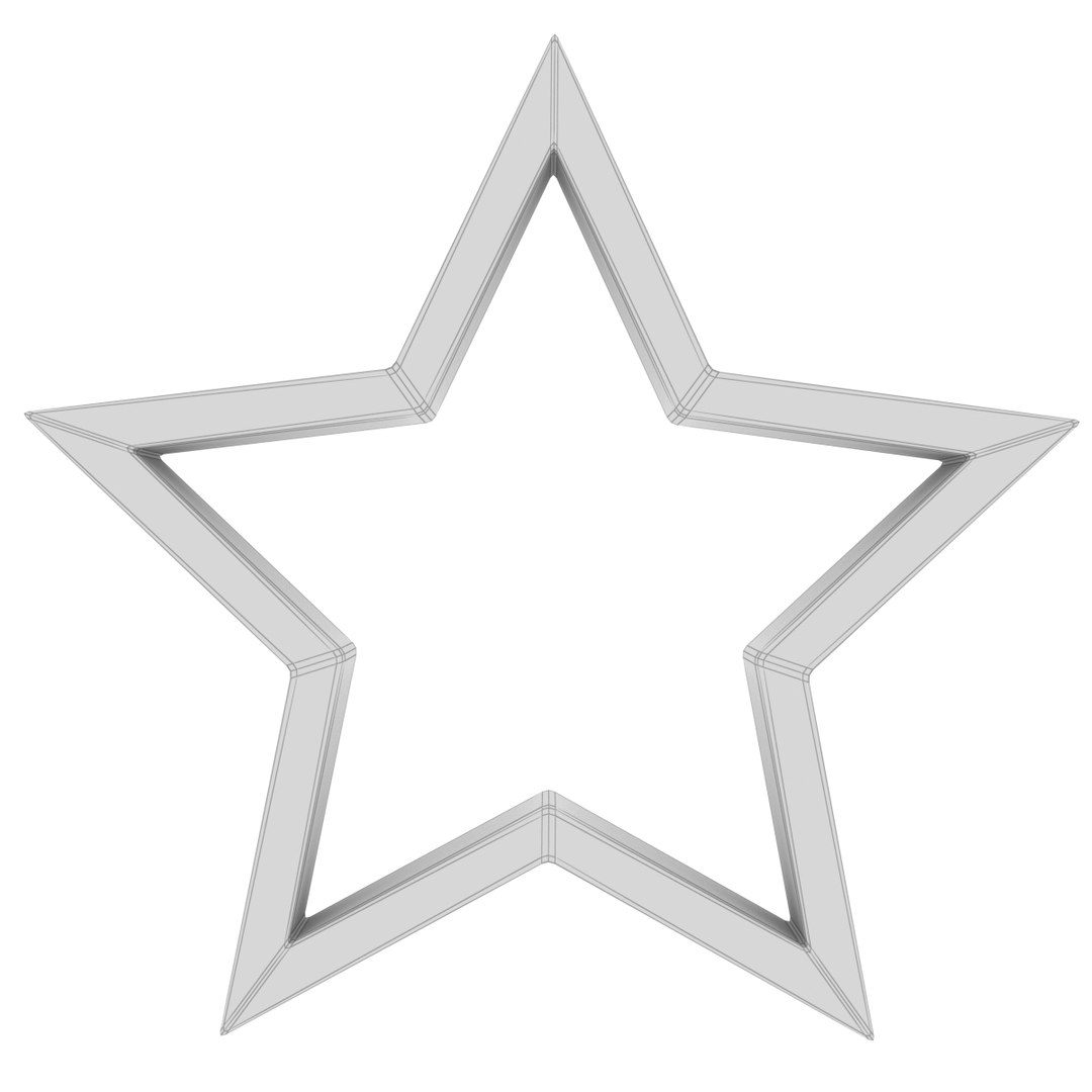 Star Outline 3d Model