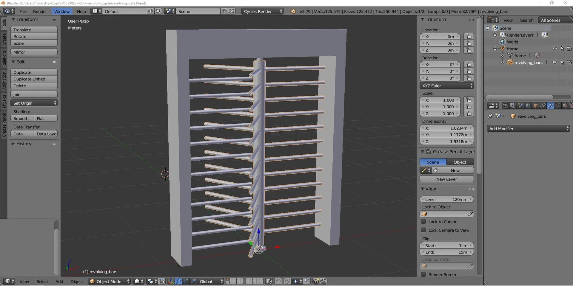 3D Revolving Gate - TurboSquid 1543176