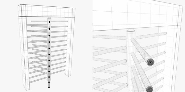 3D revolving gate - TurboSquid 1543176
