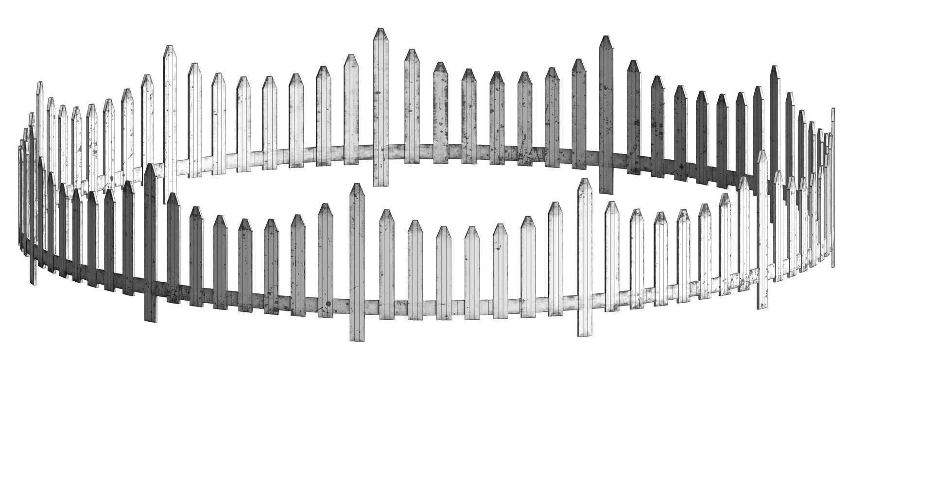 Circular Wooden Fence Set 3D - TurboSquid 1955547