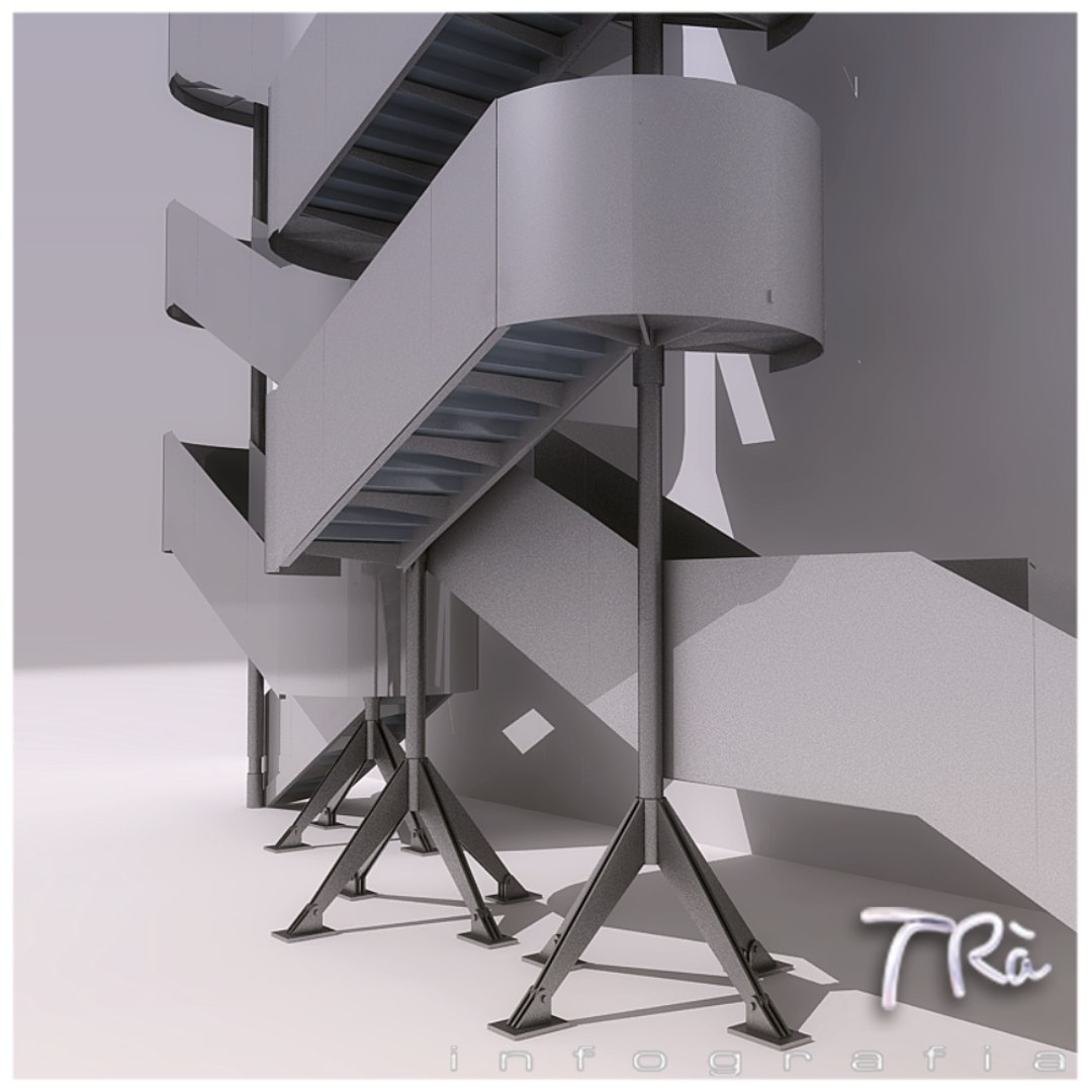 3d Model Emergency Stairs