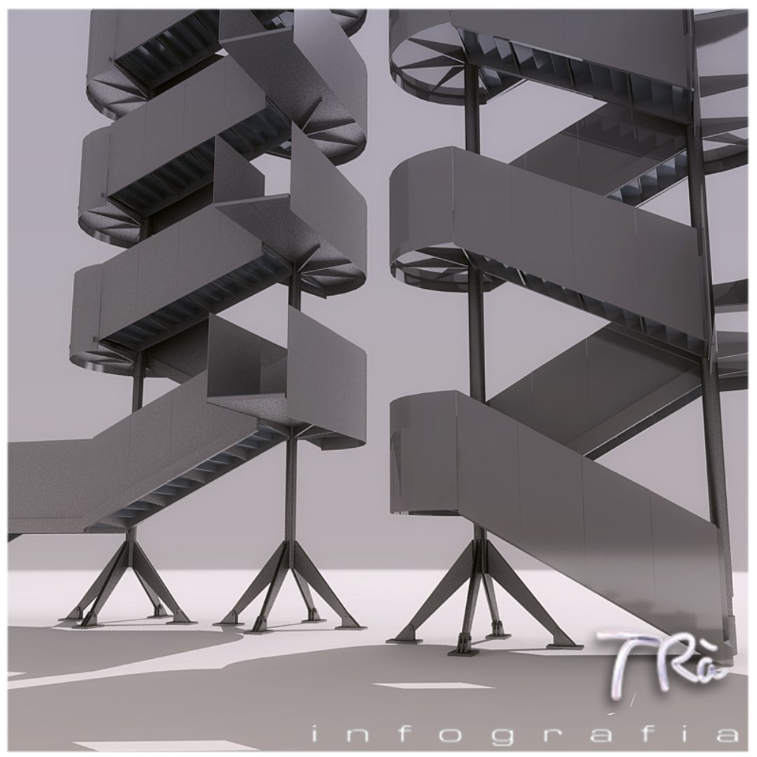 3d Model Emergency Stairs