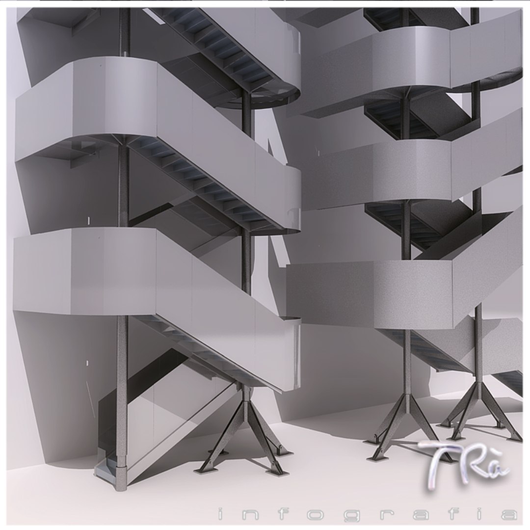 3d Model Emergency Stairs