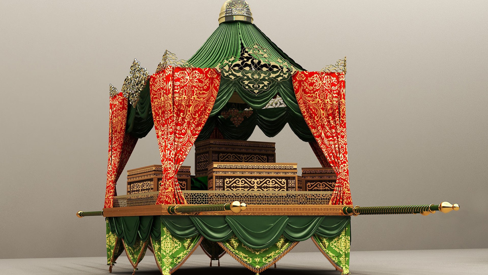 3D model Palanquin 2 traditional islamic tent with canopy - TurboSquid ...