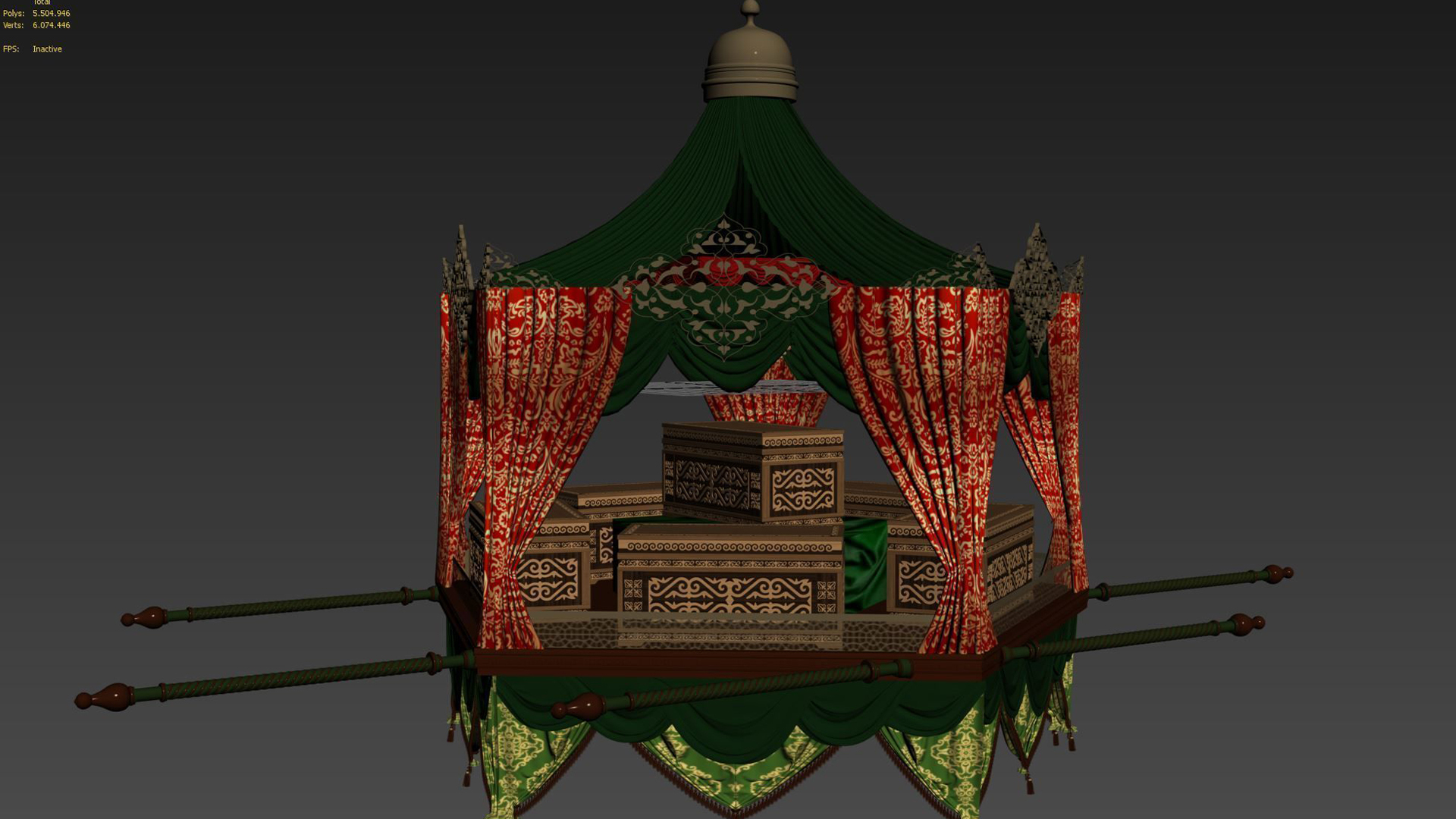 modelo 3d Palanquin 2 tienda islámica tradicional con dosel ...