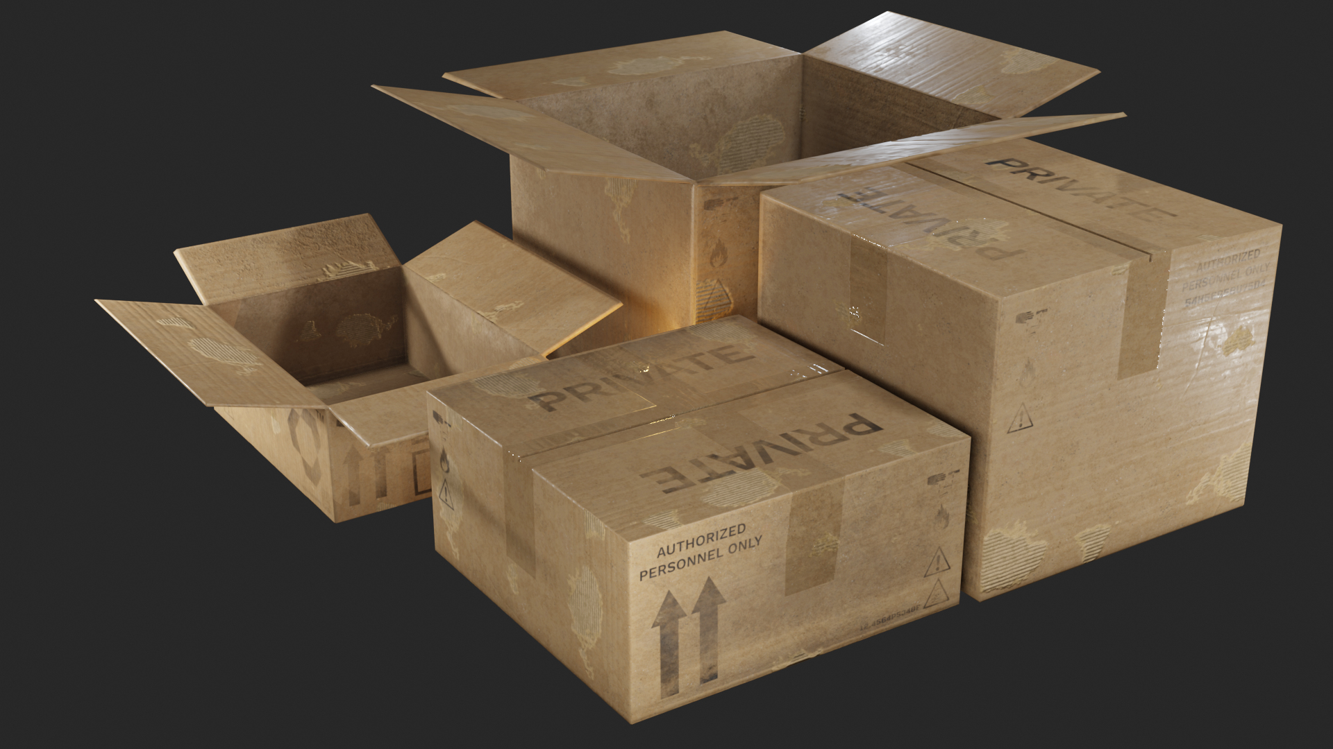 Storage Cardboard Boxes 3D - TurboSquid 1435895