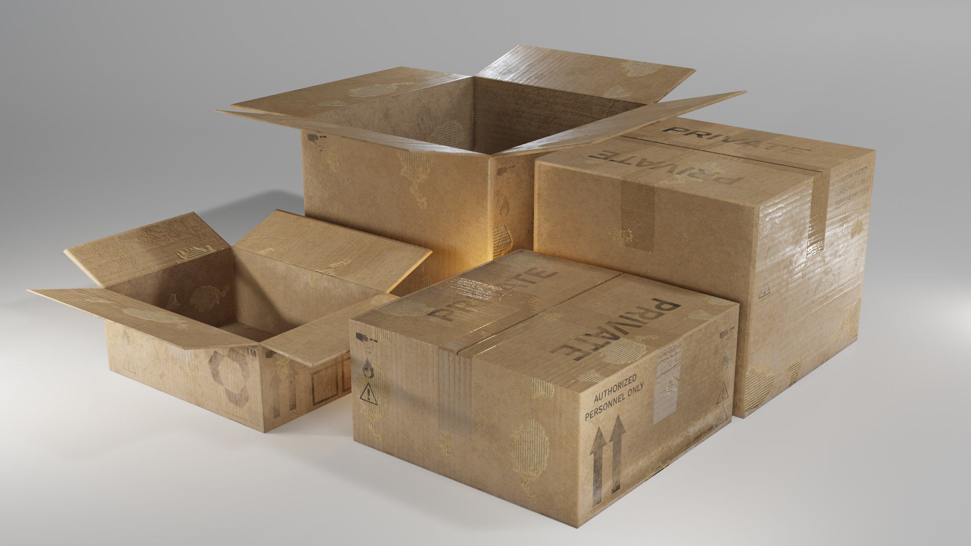 Storage Cardboard Boxes 3D - TurboSquid 1435895