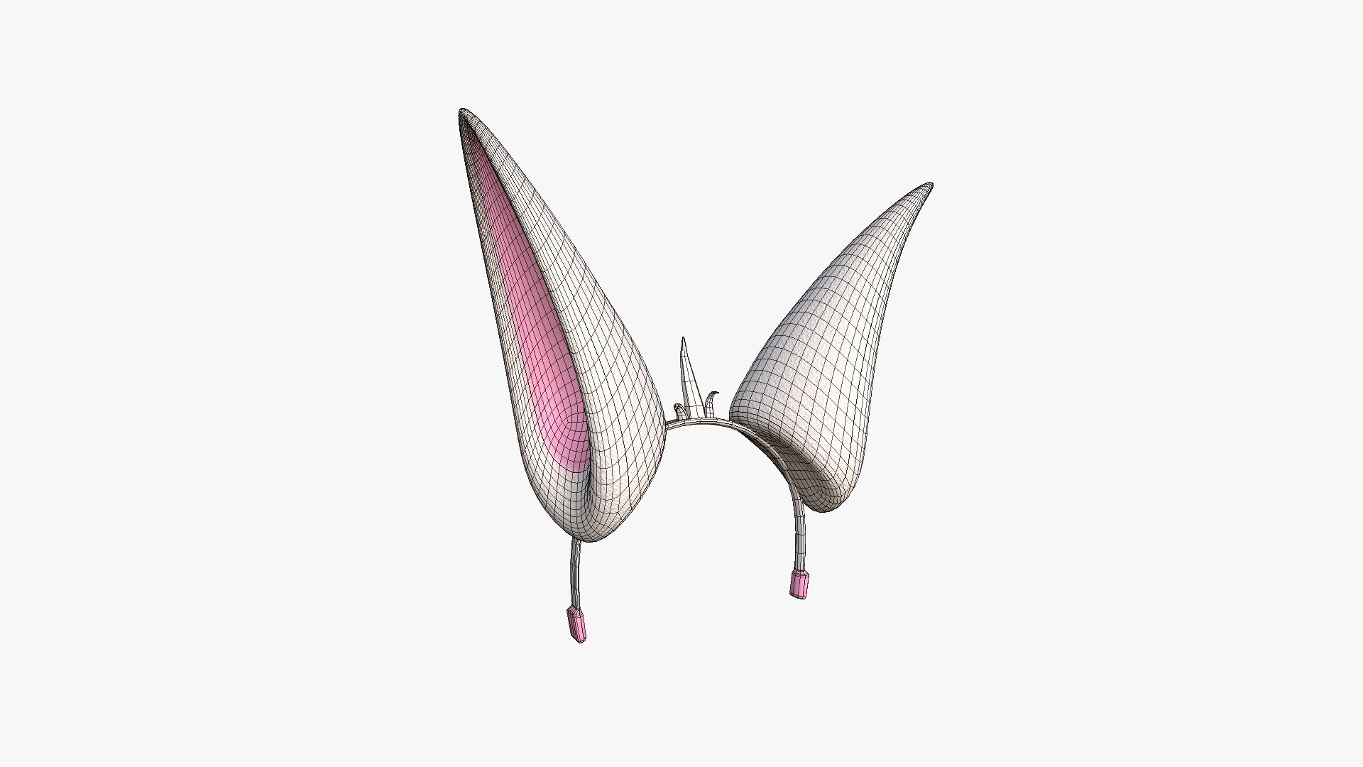 3D Furry Ears Tiara E06 White - Headband Character Design - TurboSquid 2118149