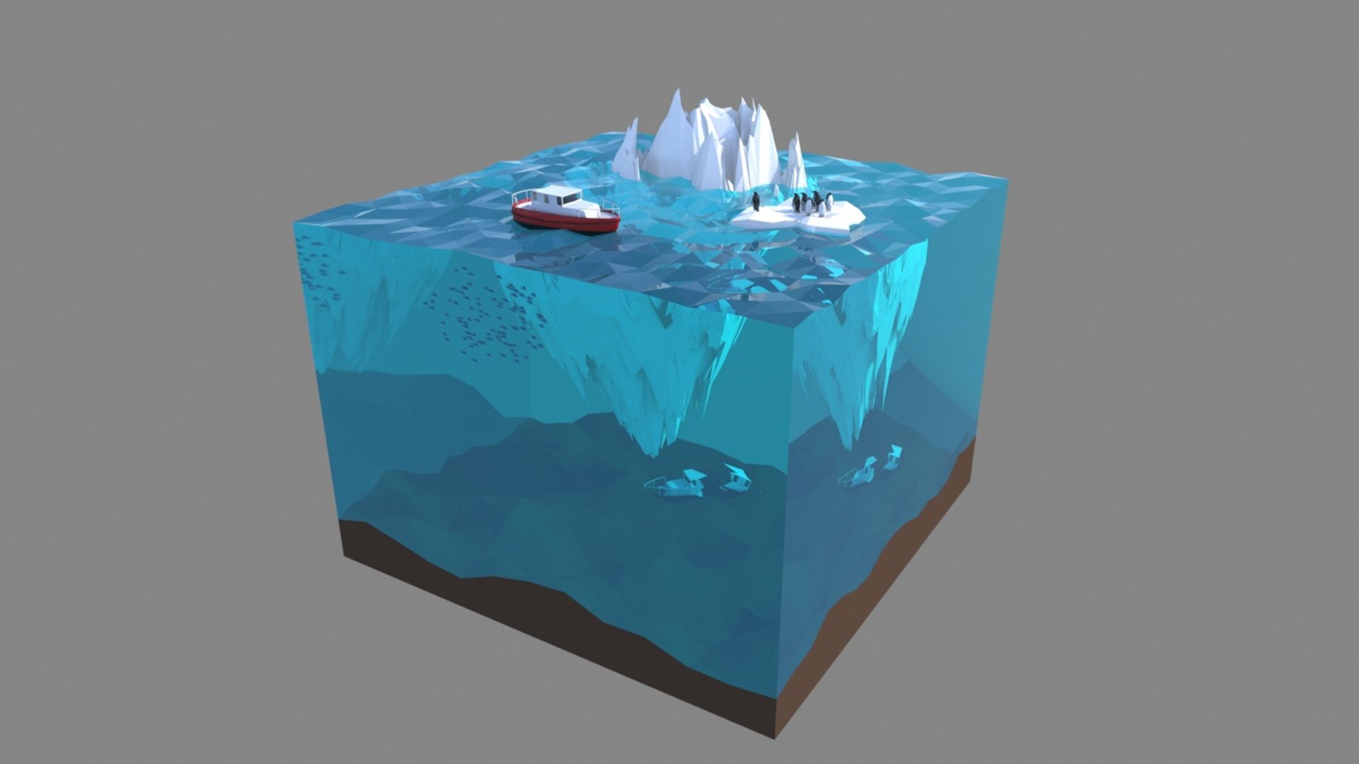 3d iceberg ice model