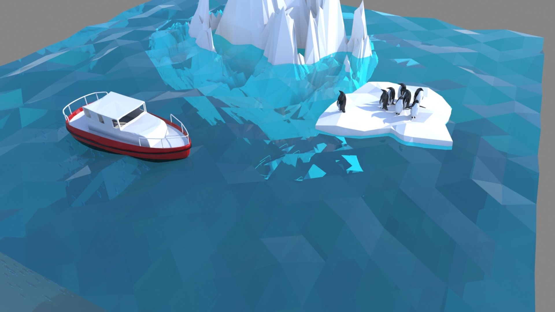 3d iceberg ice model