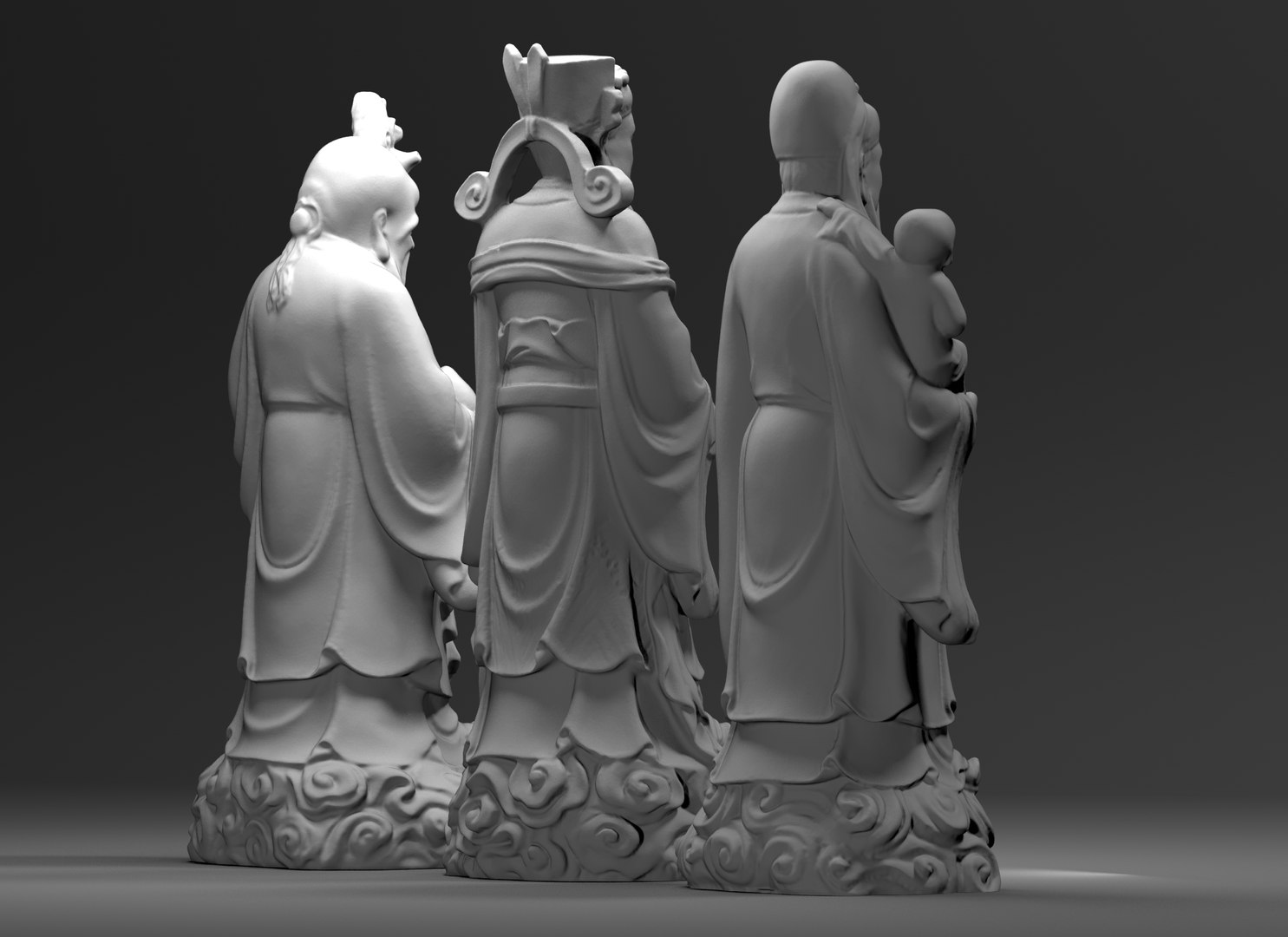 3D Model Fu Lu Shou - TurboSquid 1641662