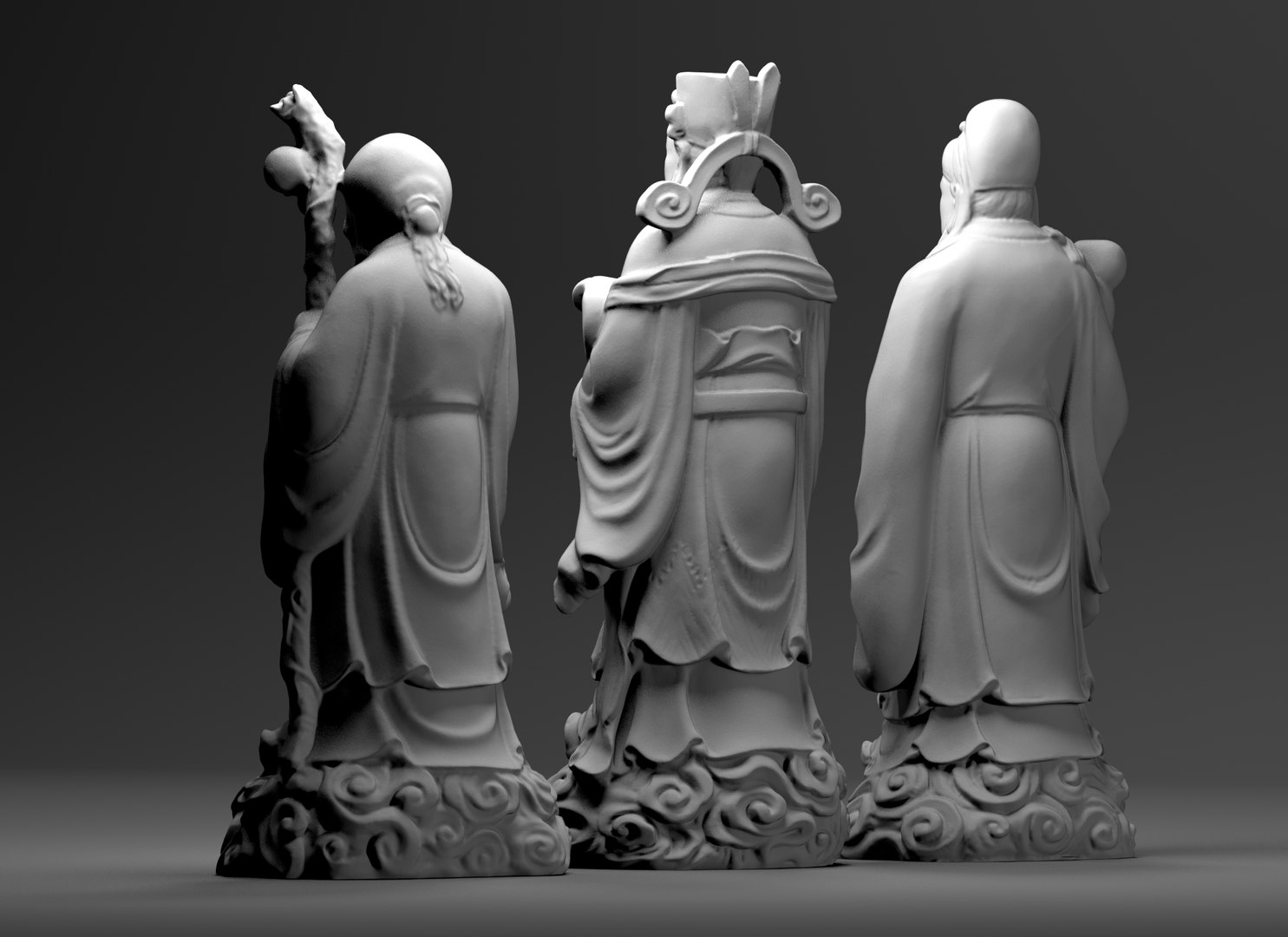 3D Model Fu Lu Shou - TurboSquid 1641662