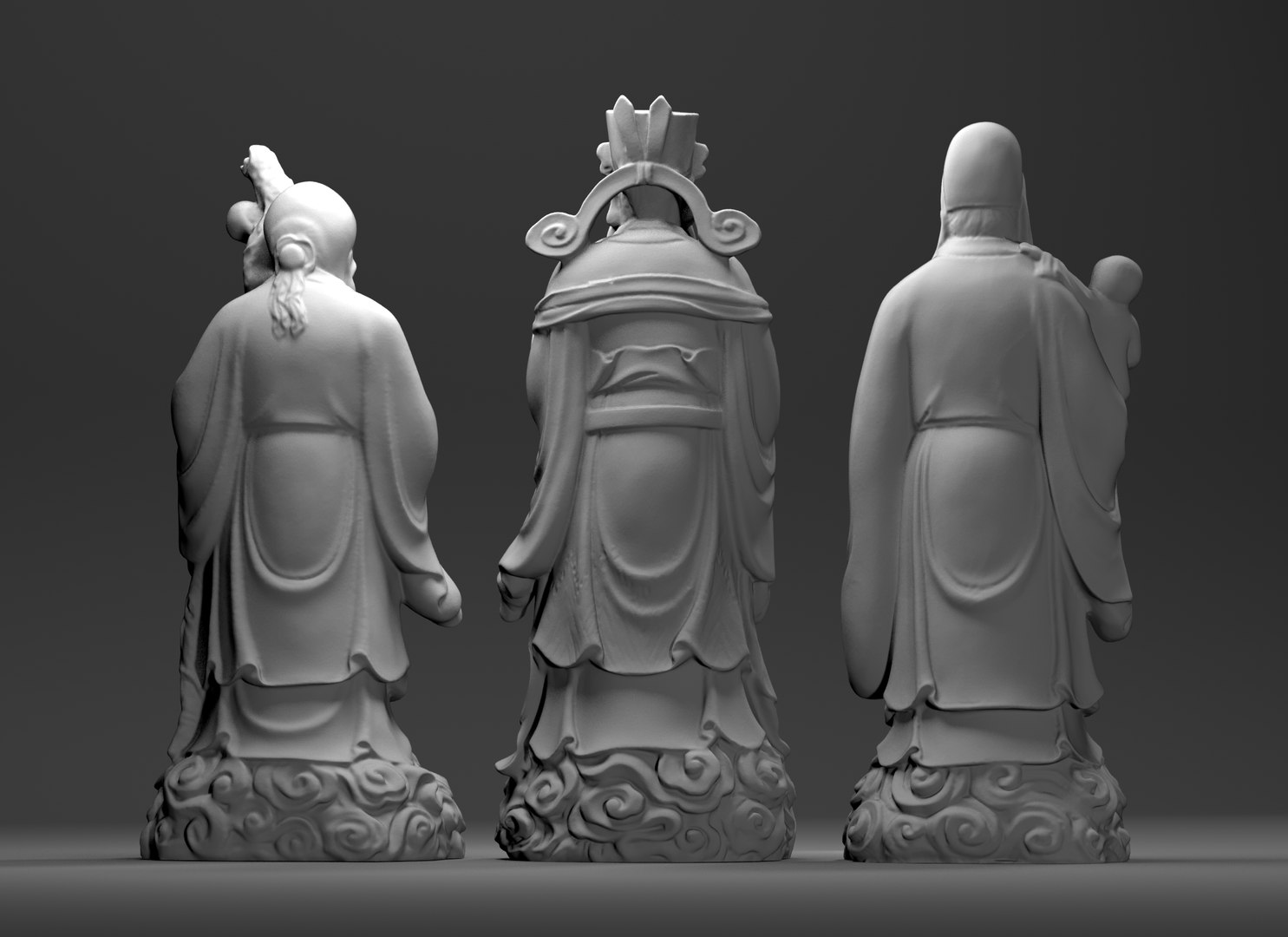 3D Model Fu Lu Shou - TurboSquid 1641662