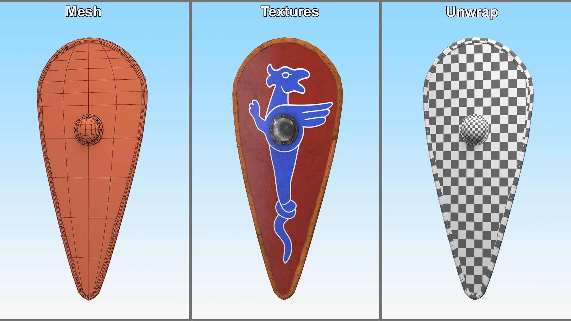 3d Model Norman Shield Dragon Emblem