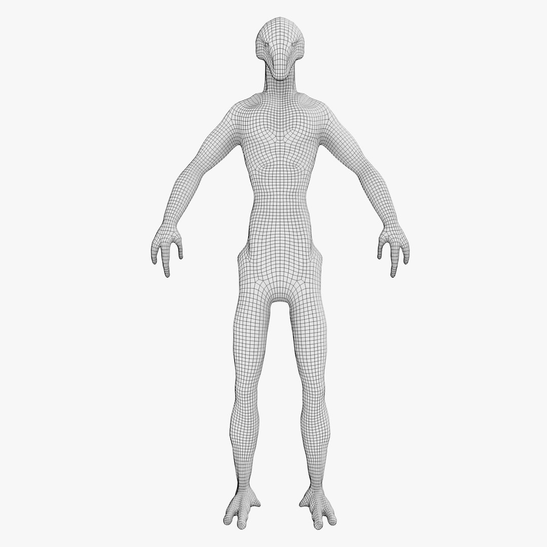 alien humanoid 3d obj