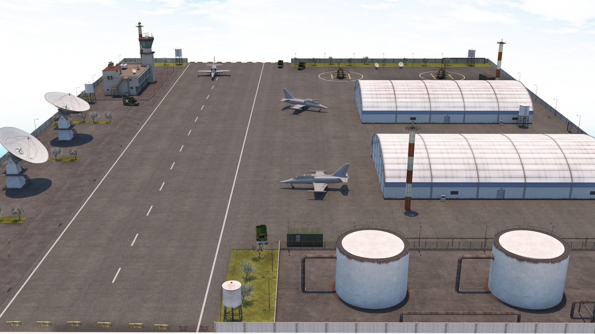 Military Airport - Scene Model - TurboSquid 1503966