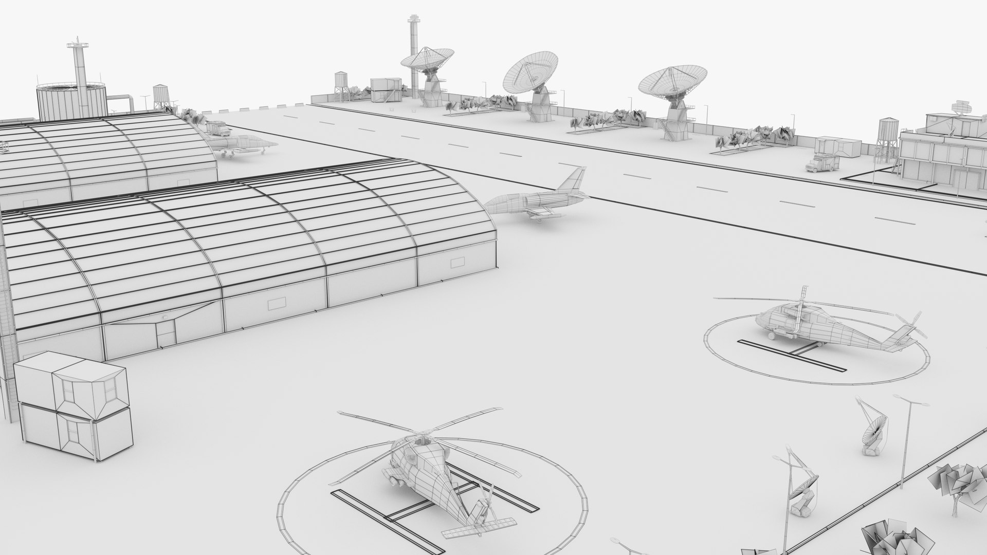 Military Airport - Scene Model - TurboSquid 1503966