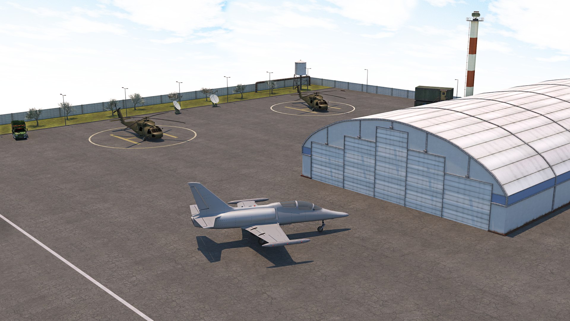 Military Airport - Scene Model - TurboSquid 1503966