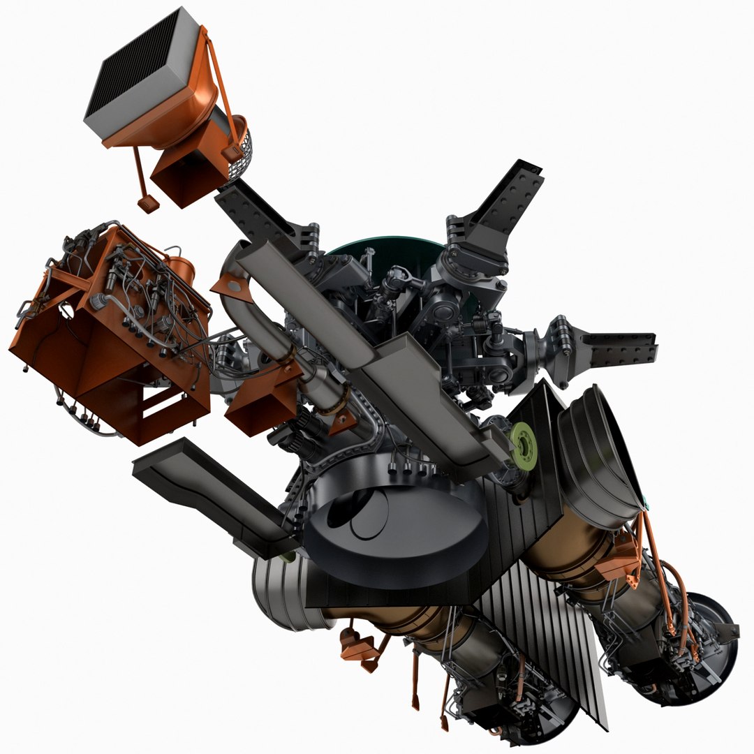 helicopter engine 3 3d model