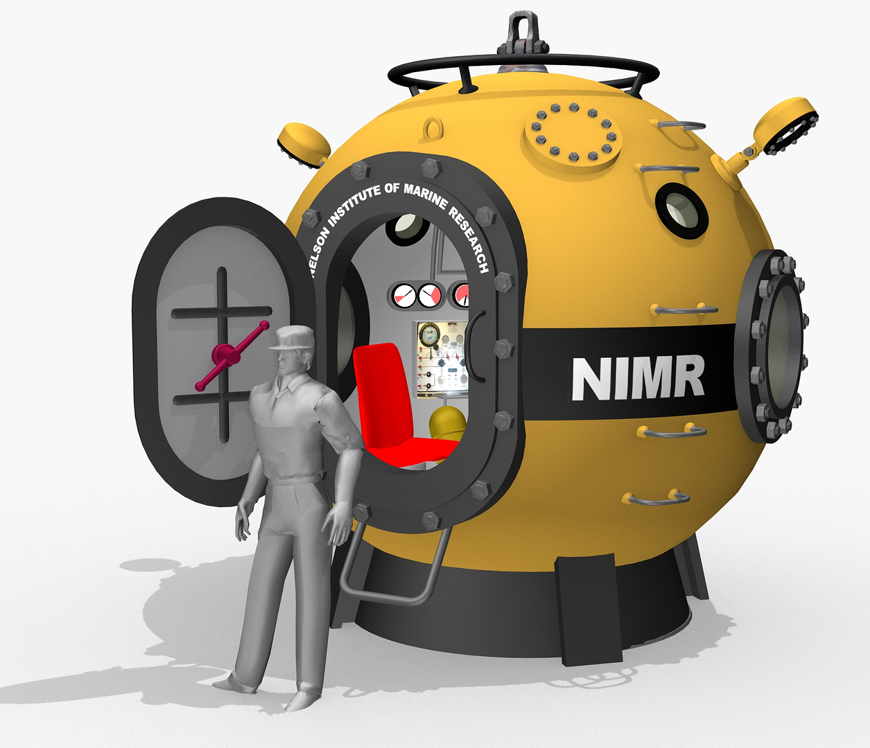 diving bell voyage sea 3d model