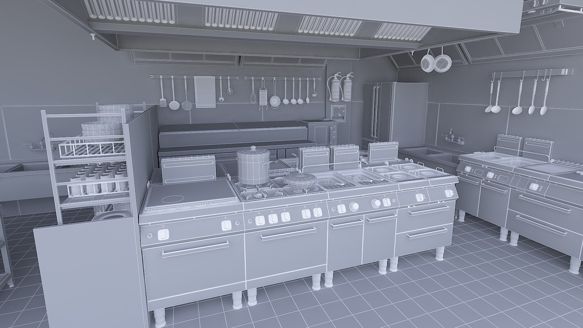 Commercial Kitchen 3 3D Model - TurboSquid 1342527