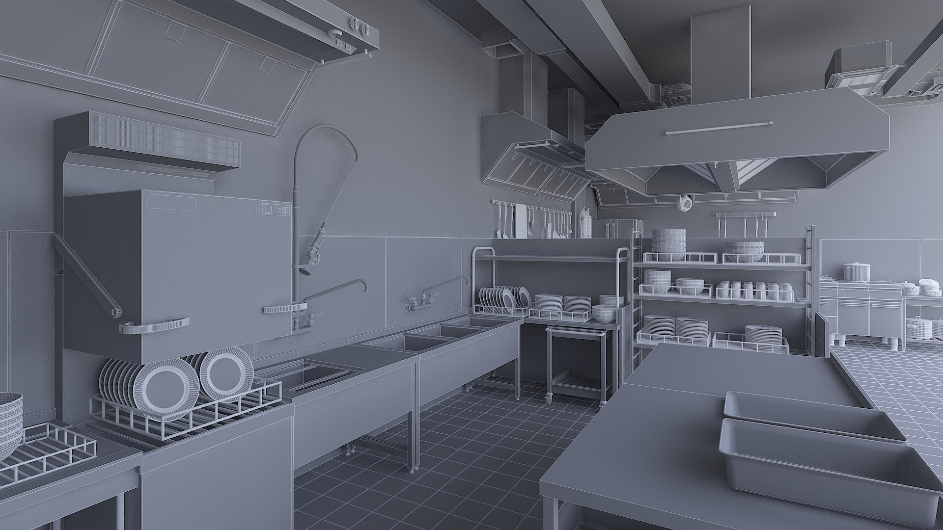 Commercial Kitchen 3 3D Model - TurboSquid 1342527