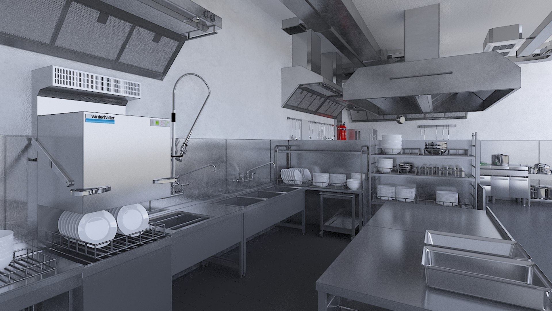 Commercial Kitchen 3 3D Model - TurboSquid 1342527