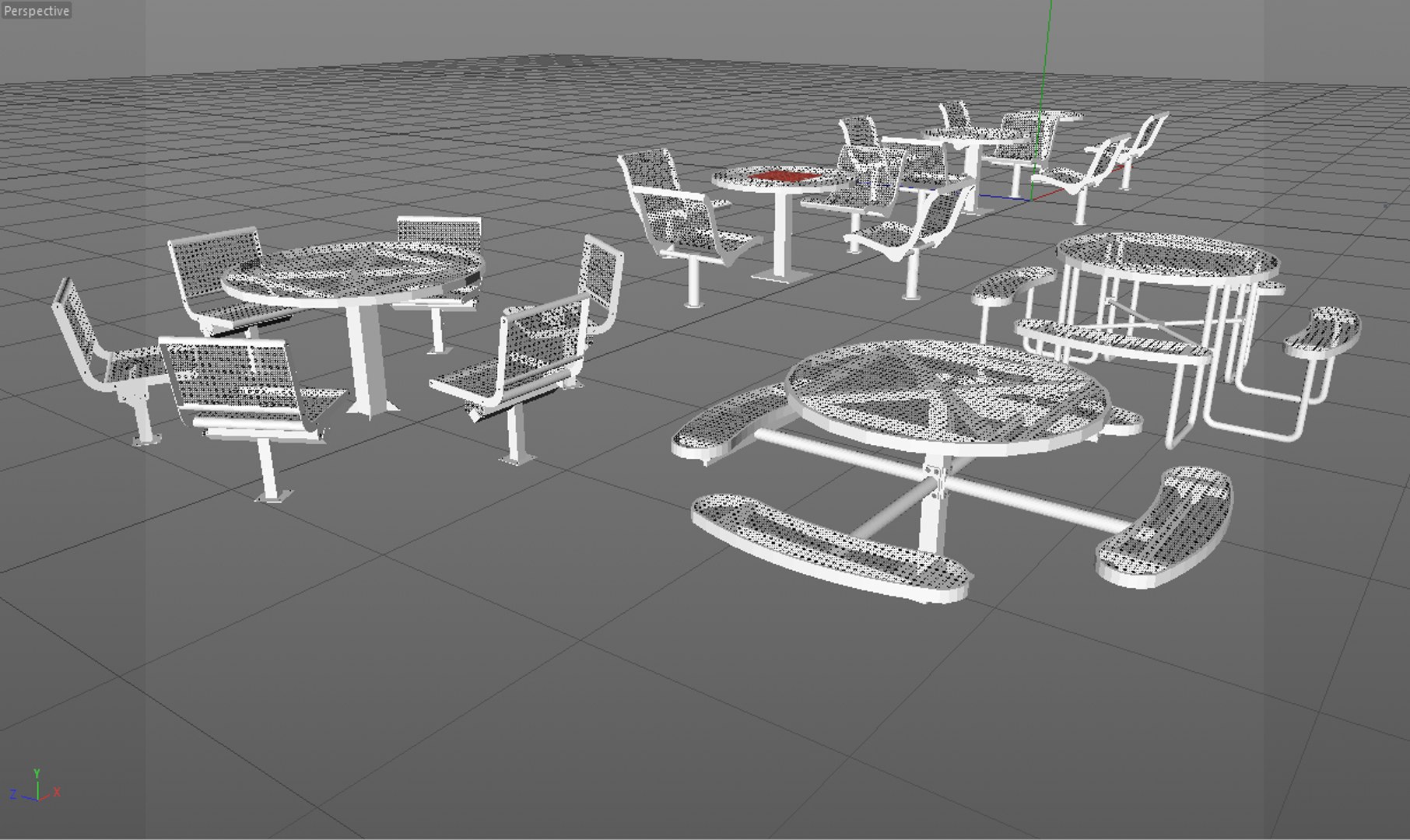 Park Table Set Outdoor Model - TurboSquid 1574415