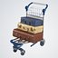 3d Model Loaded Baggage Cart