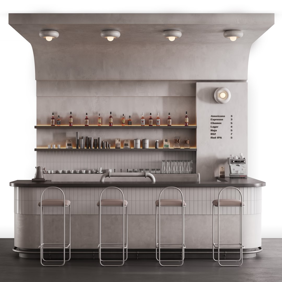 Stylish Bar Counter With Filling 3D Model - TurboSquid 2170287