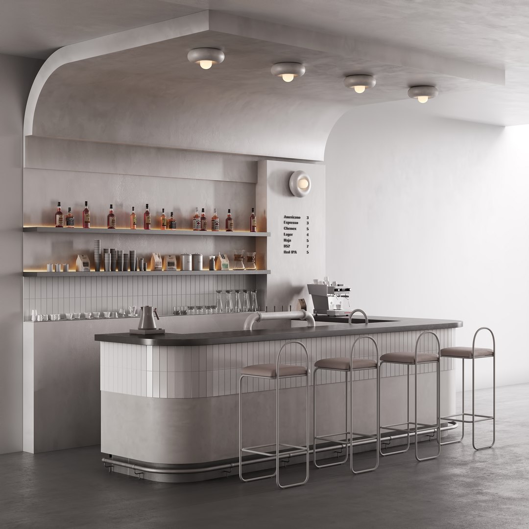Stylish Bar Counter With Filling 3D Model - TurboSquid 2170287