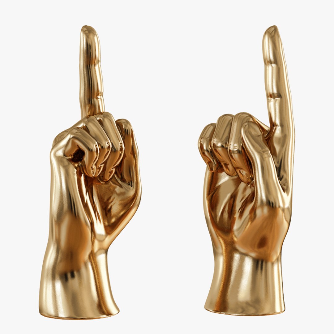 3D Gold Figurine Hand - TurboSquid 1356004