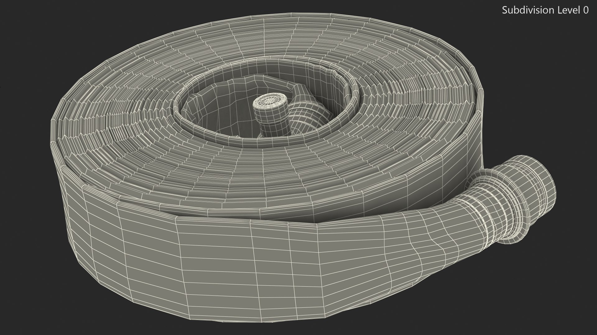 3D model Fire Hose Synthetic Red - TurboSquid 1836552