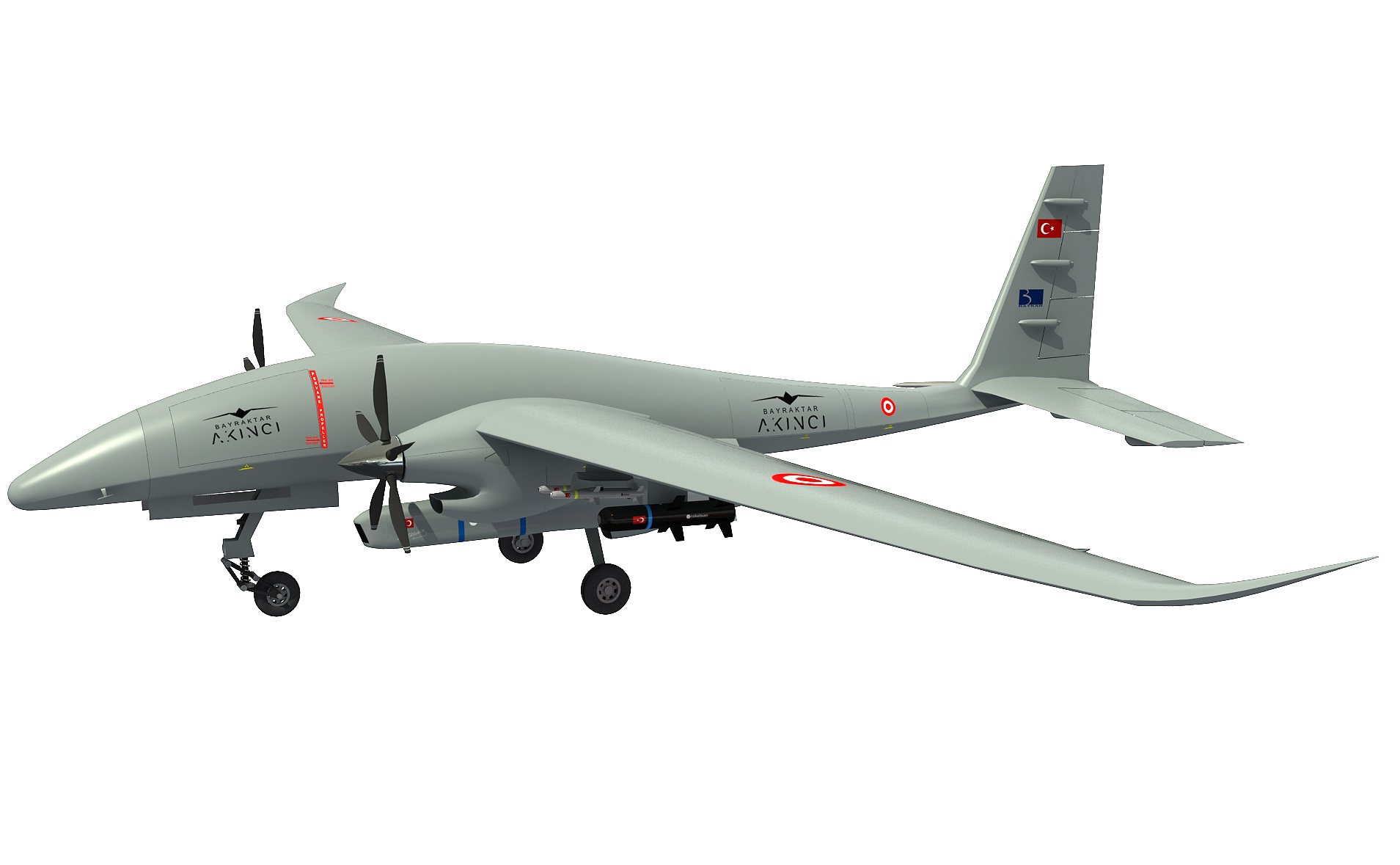 3D akinci uav vehicle baykar model - TurboSquid 1557940