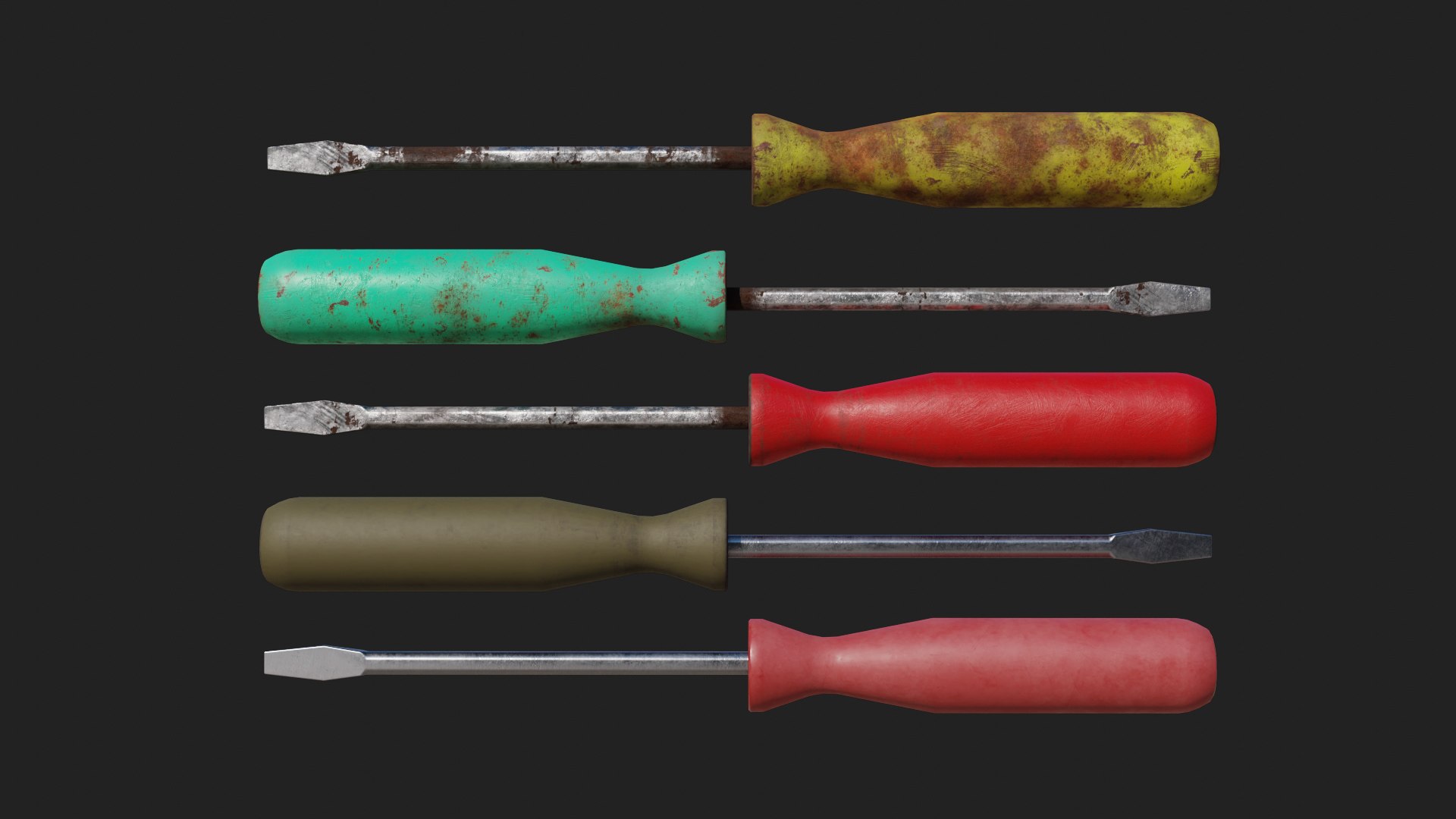 Low-Poly Screwdriver Collection 3D model - TurboSquid 2077650