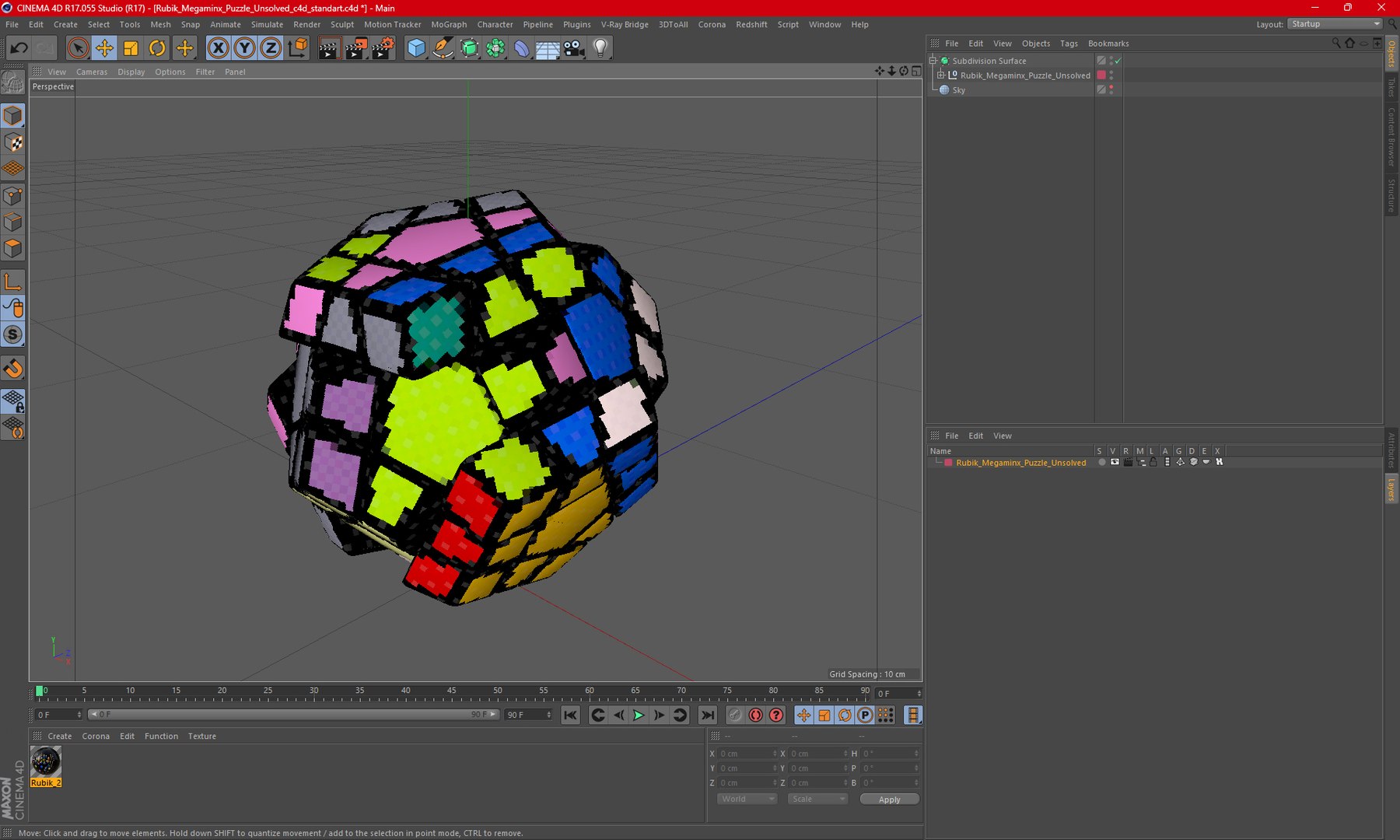 Rubik Megaminx Puzzle Unsolved 3D Model - TurboSquid 2191830