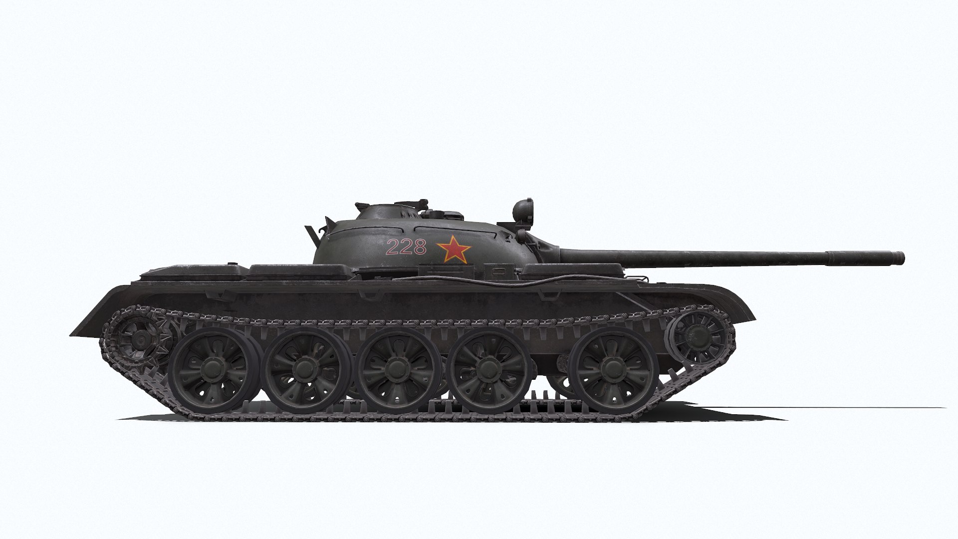 T-54 Soviet Main Battle Tank Low-poly PBR 3D Model - TurboSquid 2149356