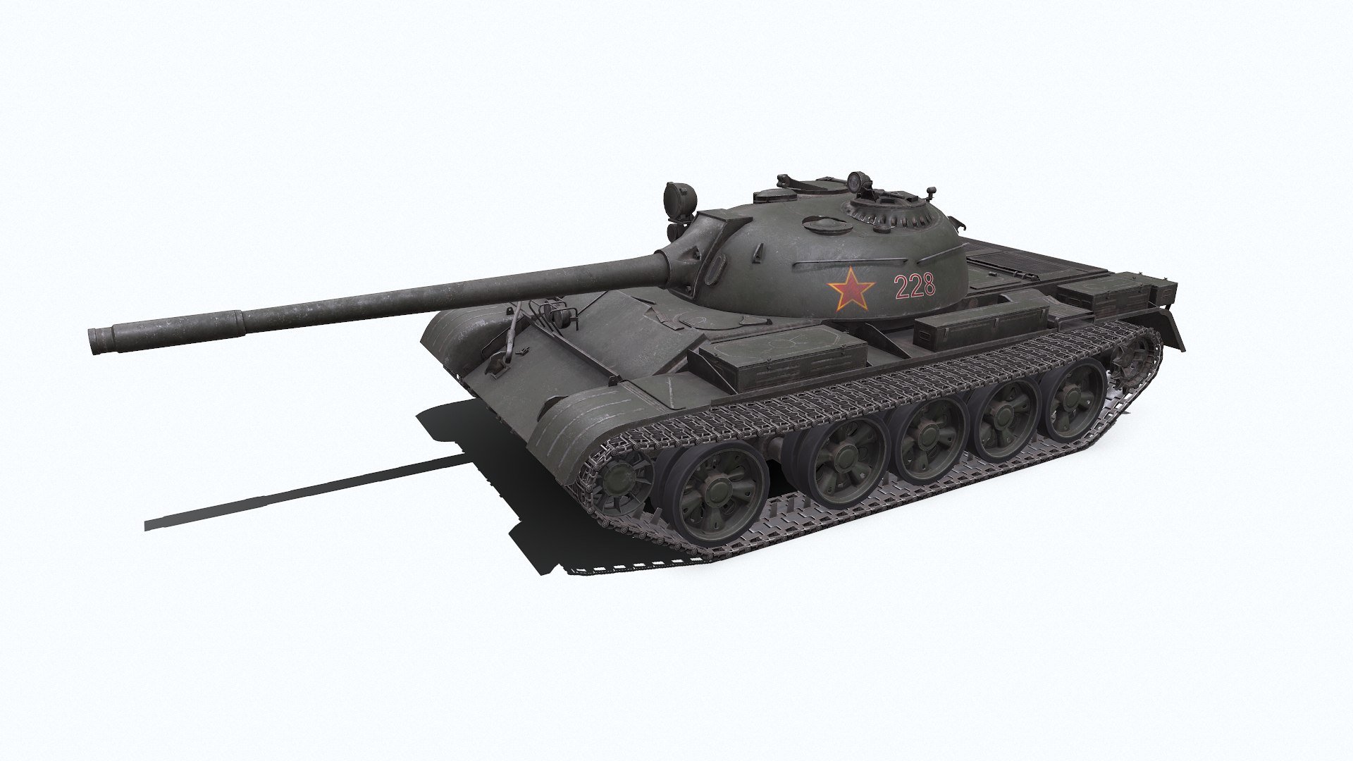 T-54 Soviet Main Battle Tank Low-poly PBR 3D Model - TurboSquid 2149356