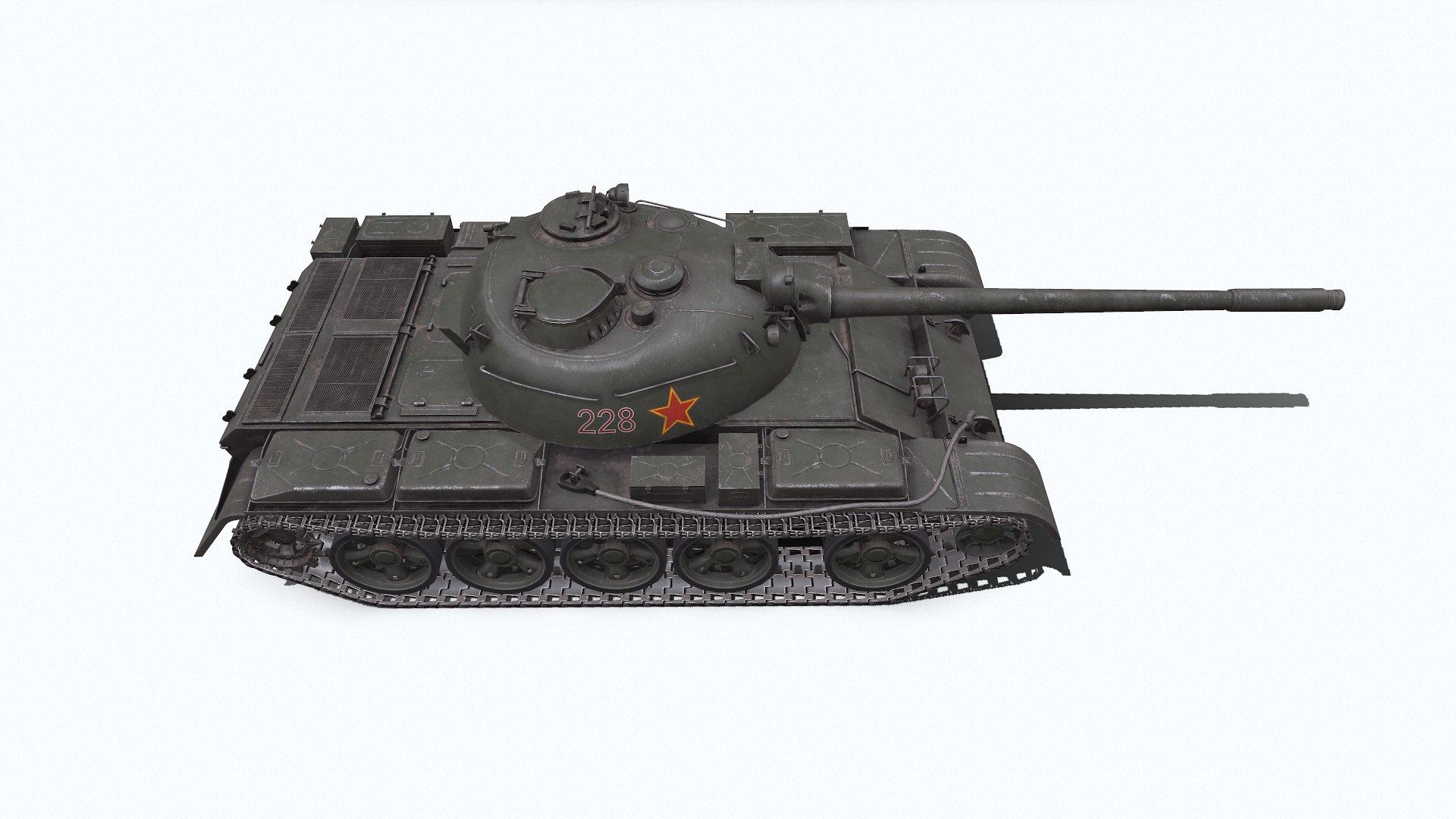 T-54 Soviet Main Battle Tank Low-poly PBR 3D Model - TurboSquid 2149356