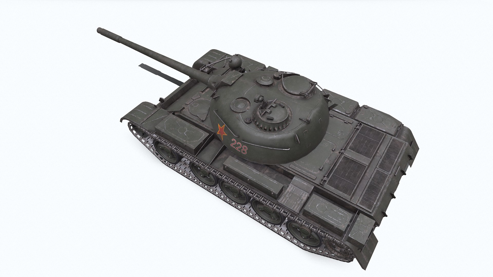 T-54 Soviet Main Battle Tank Low-poly PBR 3D Model - TurboSquid 2149356