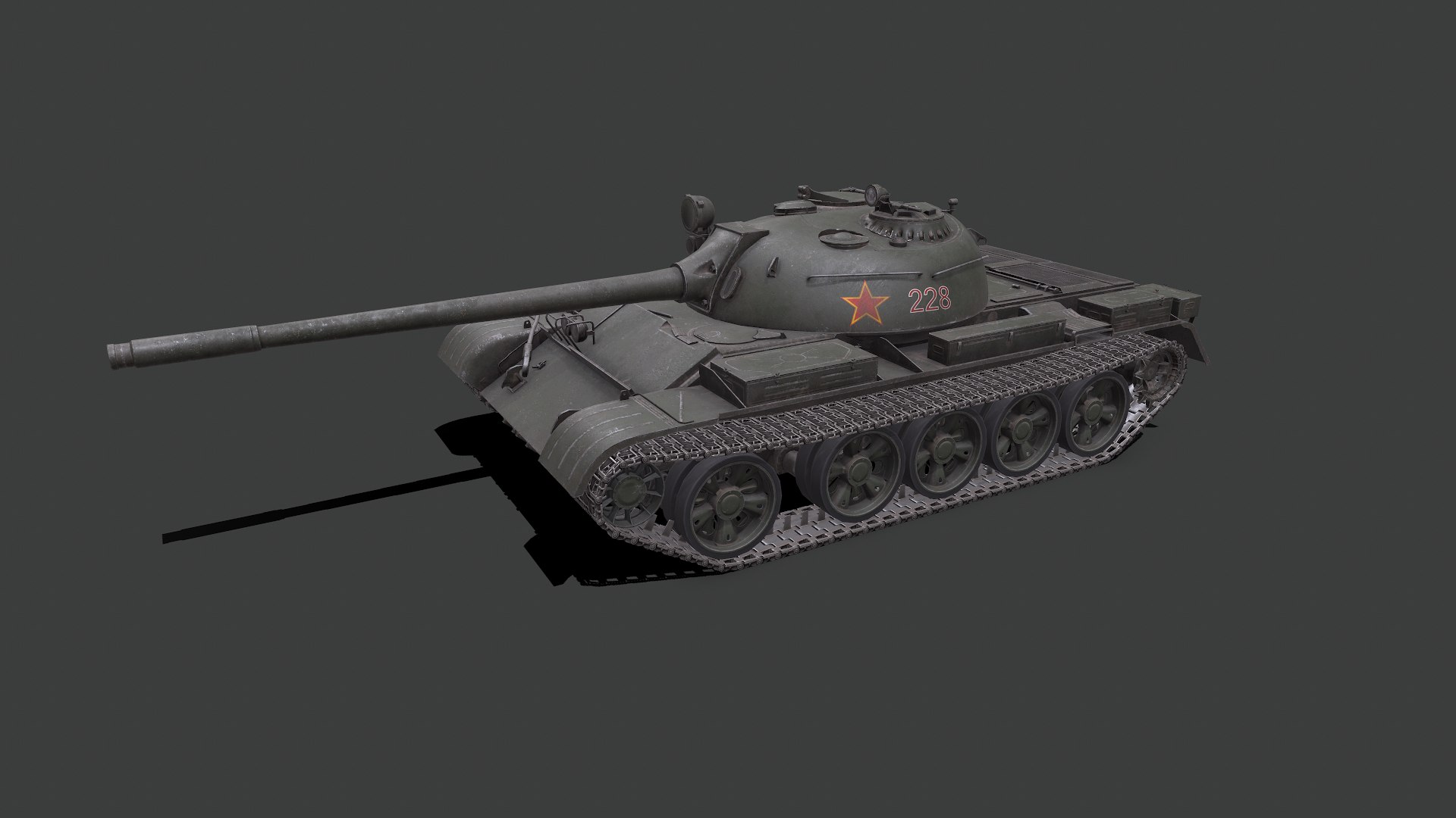 T-54 Soviet Main Battle Tank Low-poly PBR 3D Model - TurboSquid 2149356
