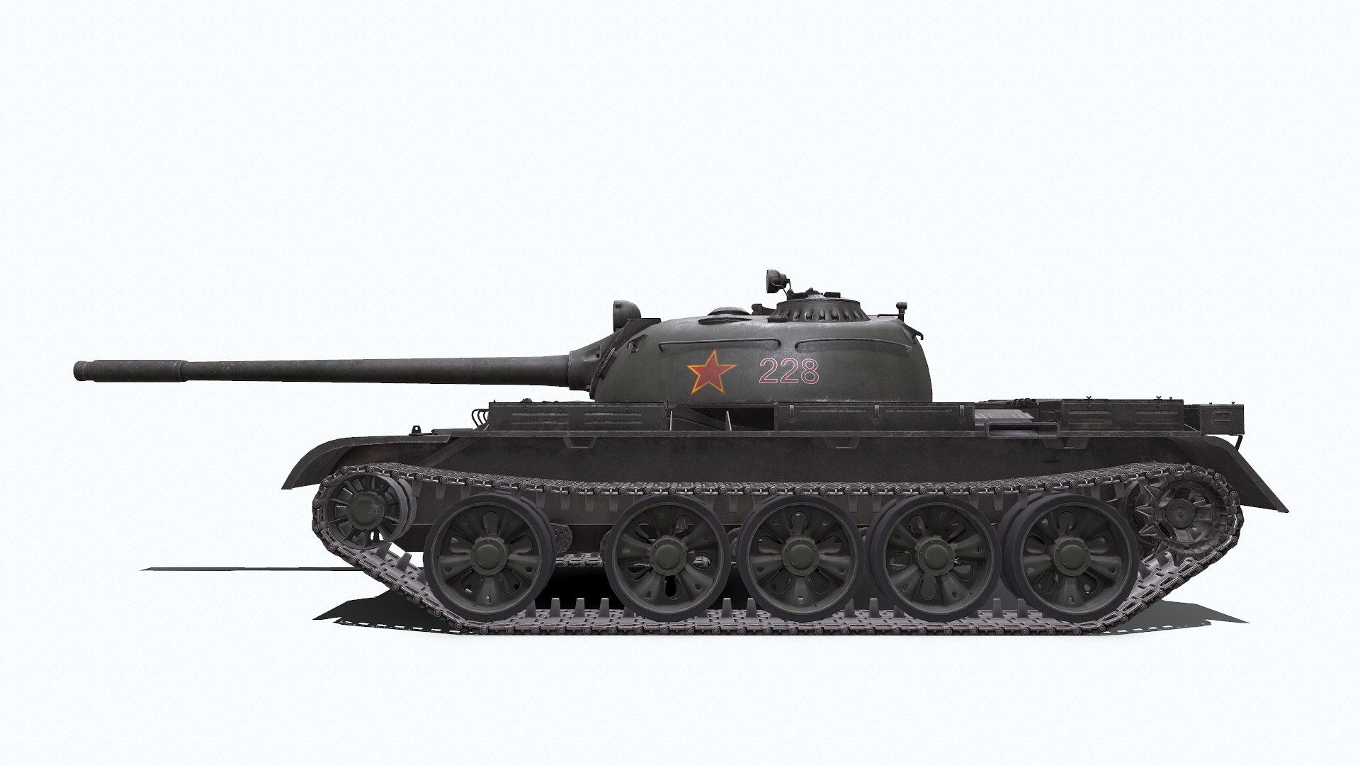 T-54 Soviet Main Battle Tank Low-poly PBR 3D Model - TurboSquid 2149356