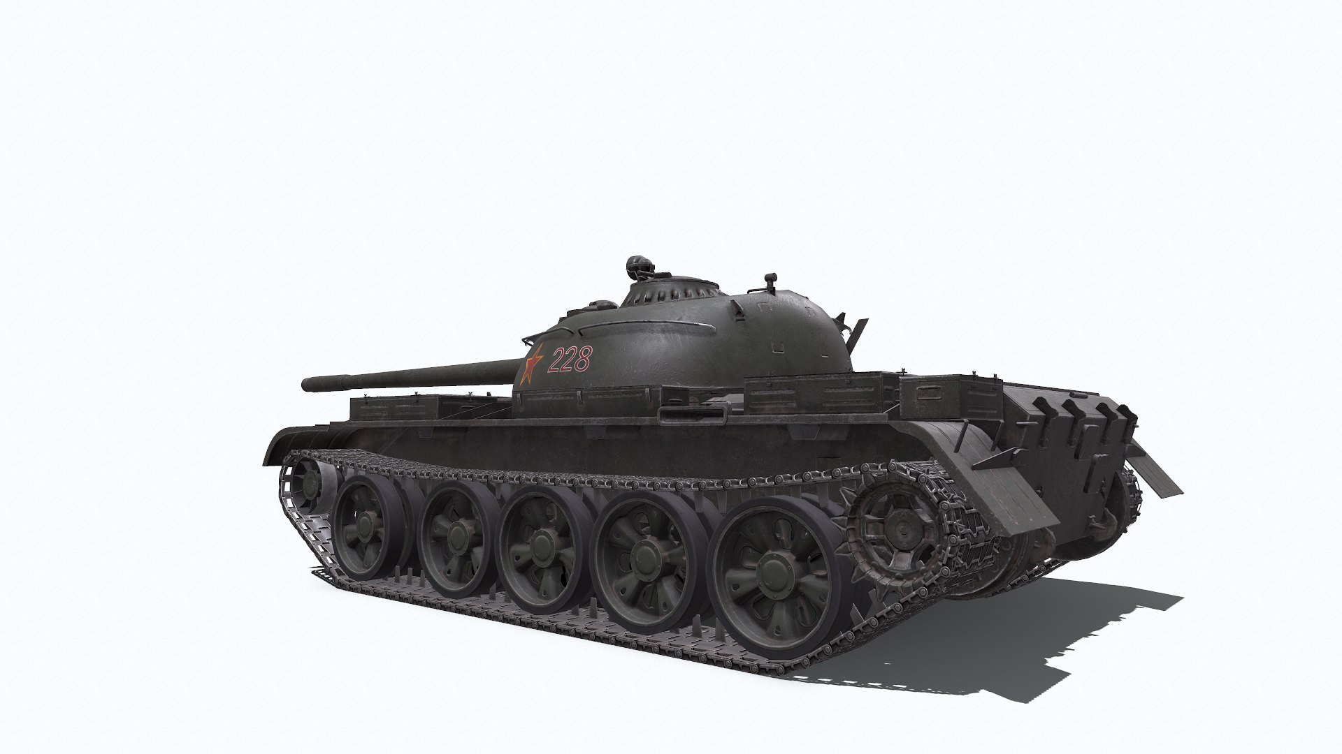 T-54 Soviet Main Battle Tank Low-poly PBR 3D Model - TurboSquid 2149356